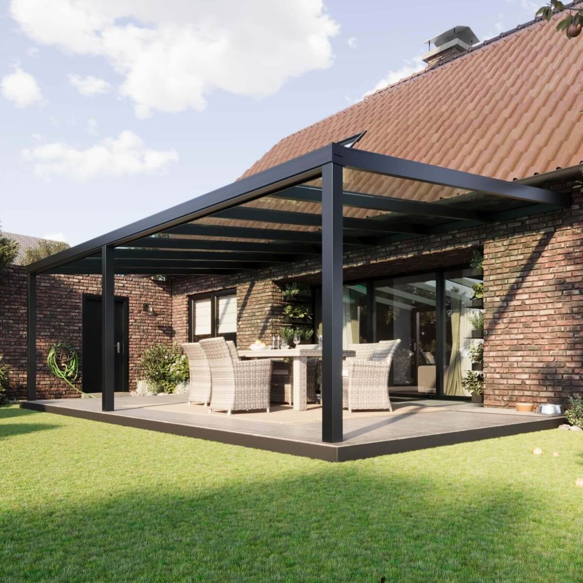 Terrassenüberdachung Aus Glas And Aluminium Glasprofi24